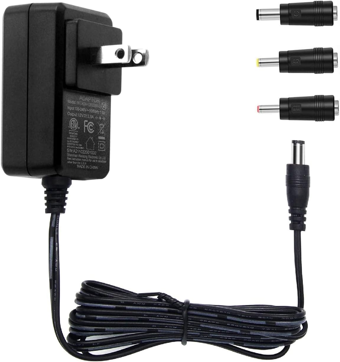 Amazon.com: AC 100-240V to DC 12V 2A/2000mA Power Supply Adapter, 24W ...