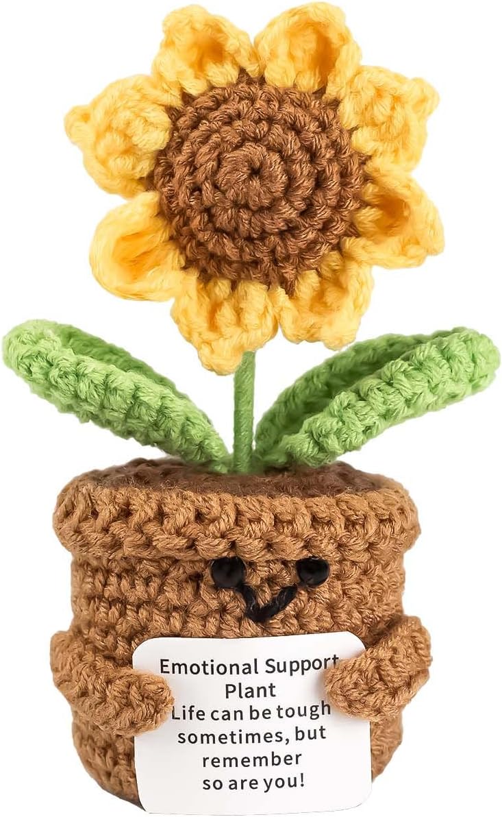 Amazon.com: Handmade Crochet Flowers Sunflower Gifts,Positive Emotional ...