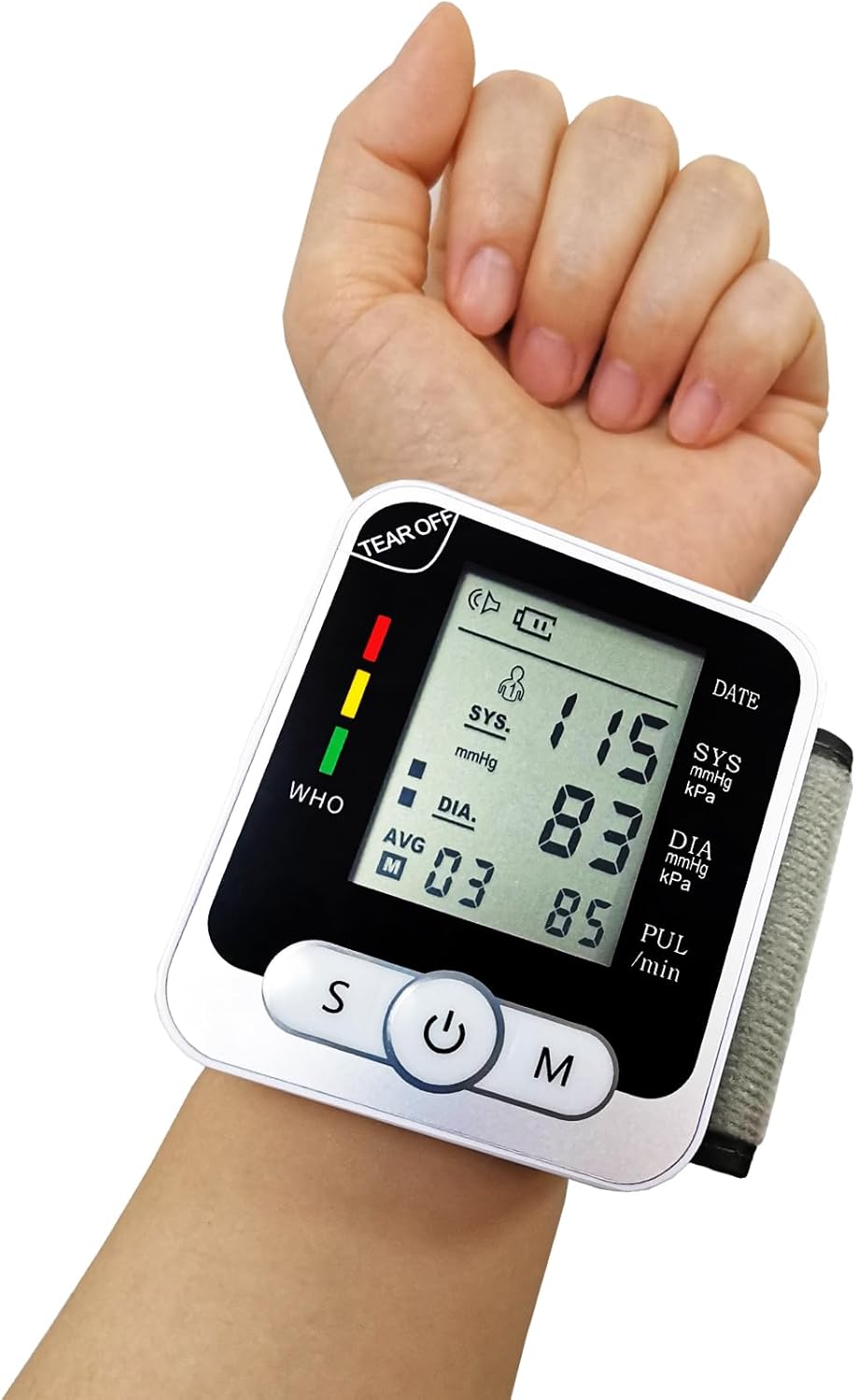 Adjustable Wrist Blood Pressure Monitor, Digital BP Machine with Voice ...