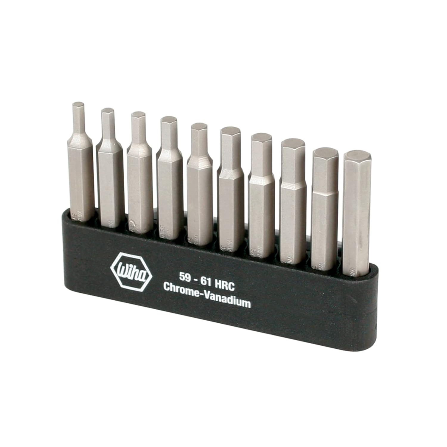 WIHA 74986 Hex Inch and Metric Power Bit Set with Holder, 10-Piece ...