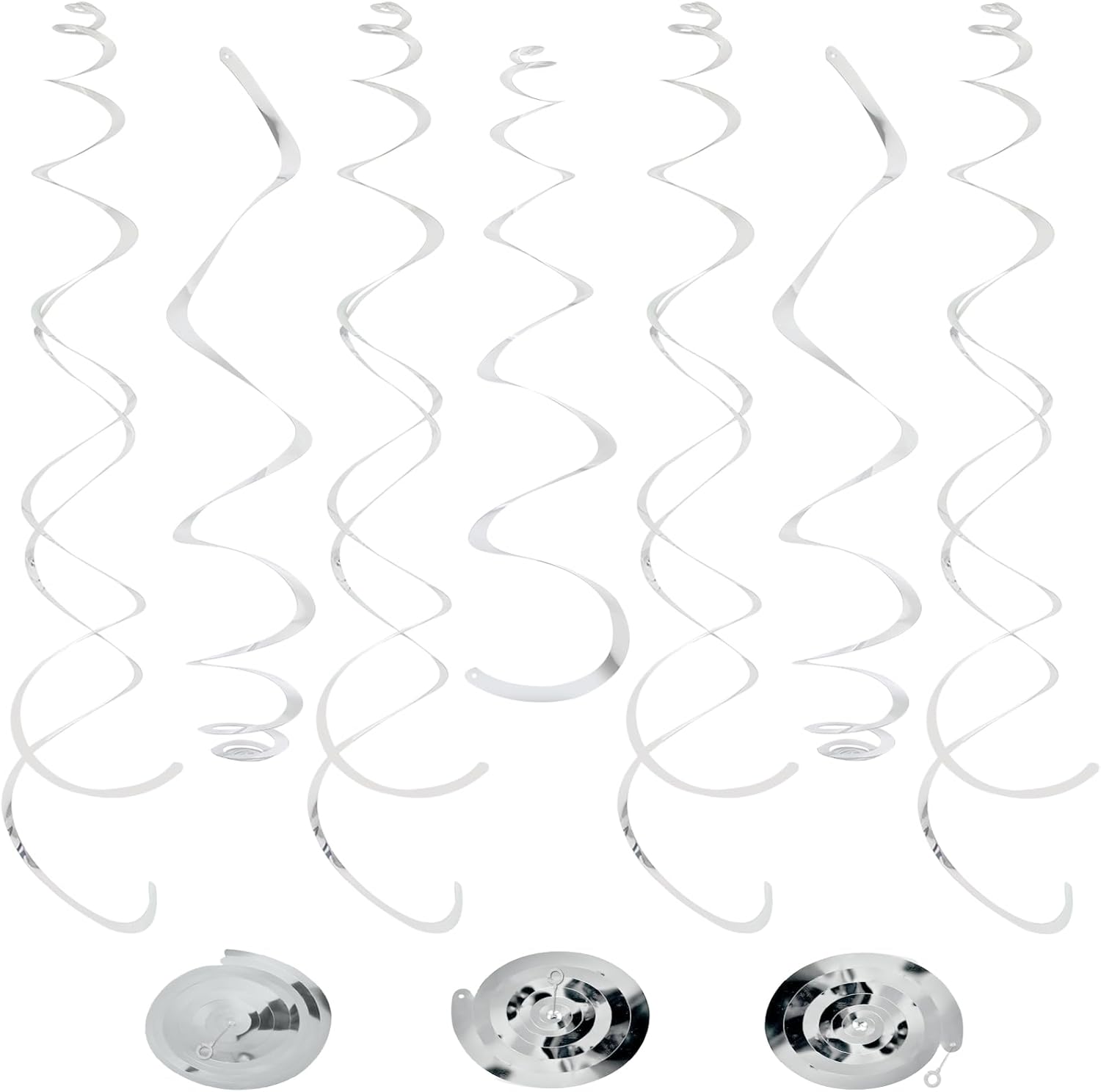 Amazon.com: 24 PCS Silver Foil Hanging Swirl, Sparkle Ceiling Hanging ...