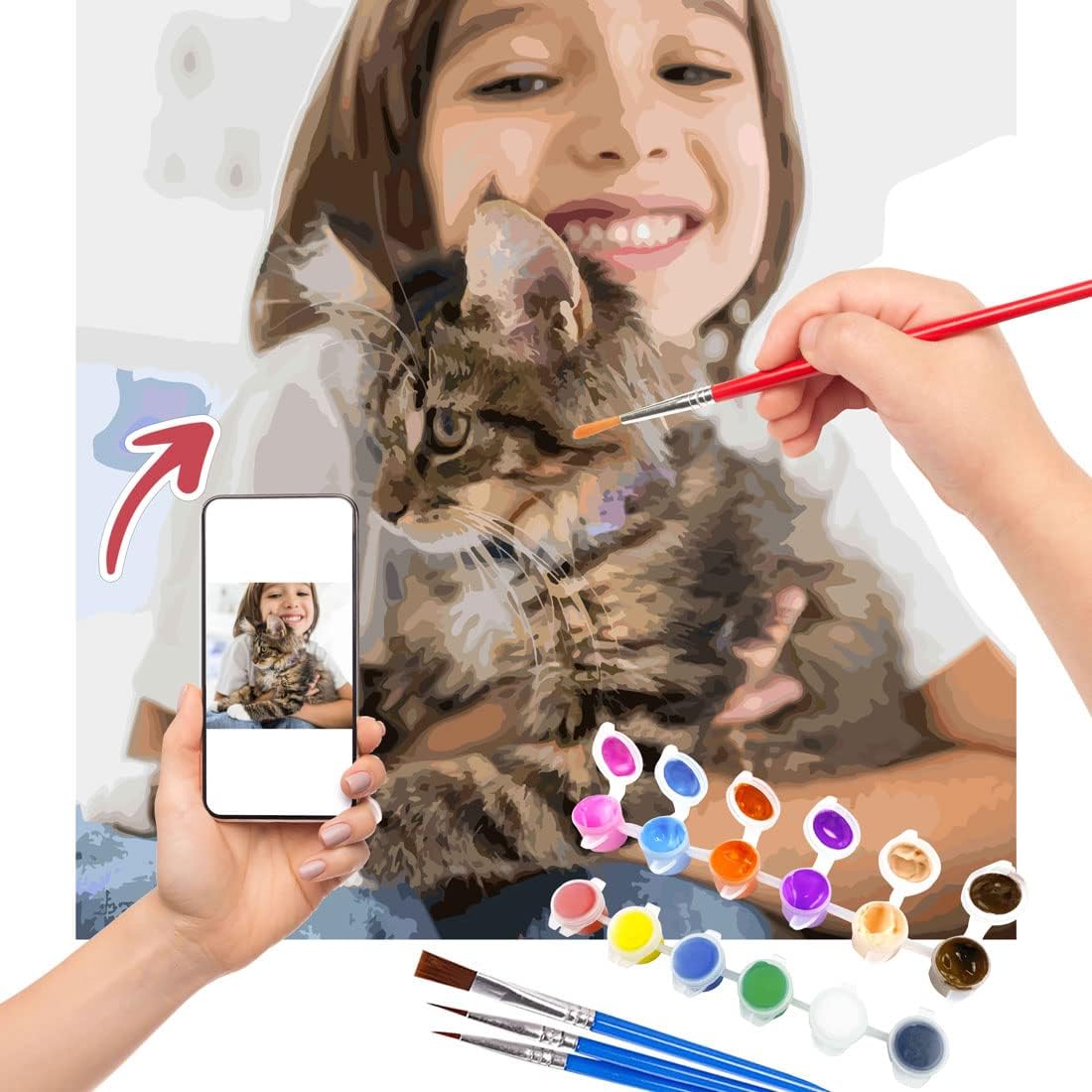 WOOTAH Personalized Paint by Numbers Kit for Adults, Customized DIY ...