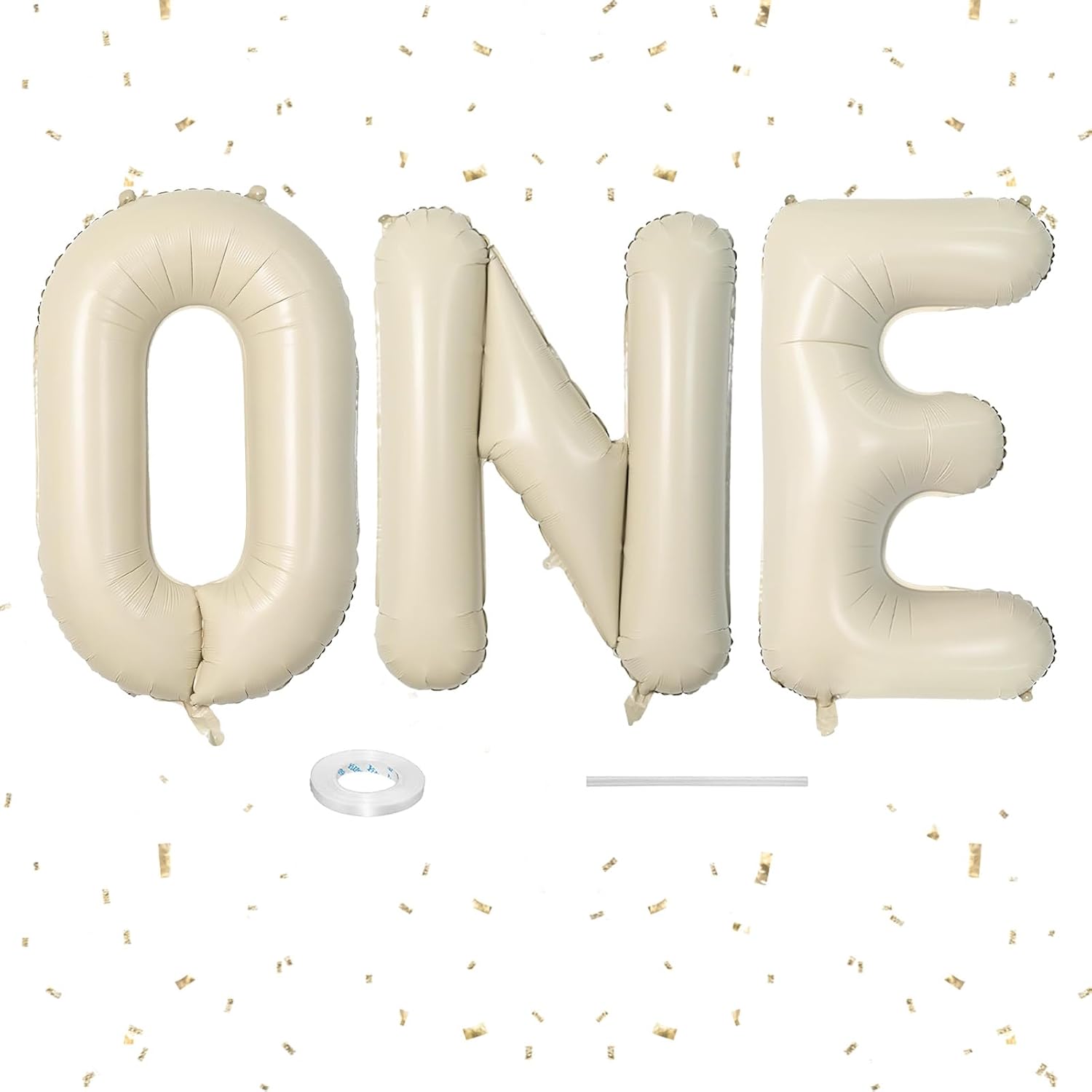 Amazon.com: Cream ONE Balloons,40 Inch Letter One Balloon Beige for ...