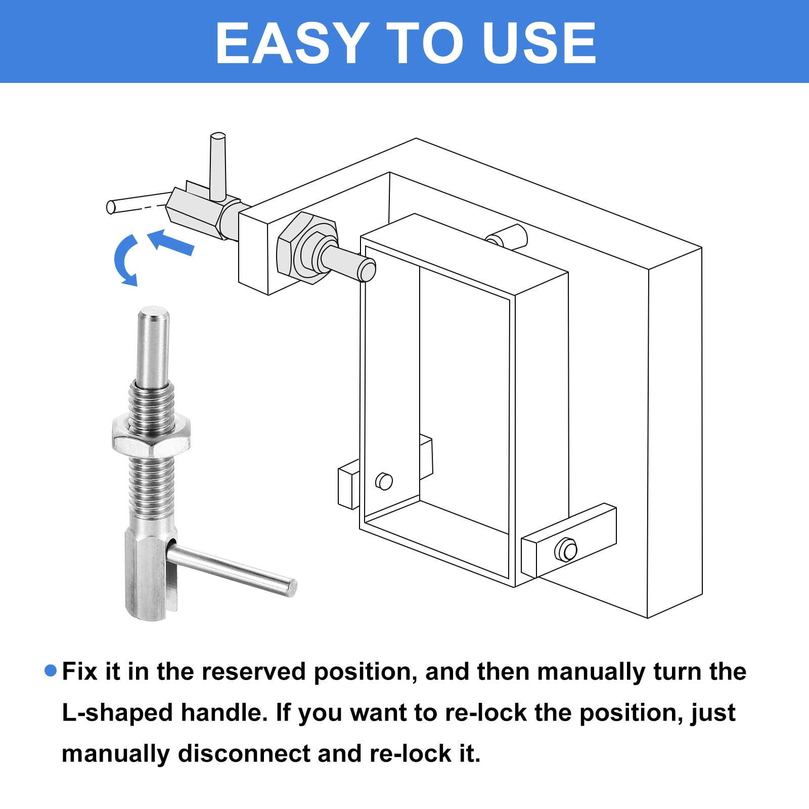 M12 X 1.5 Lever Indexing Spring Plunger 5mm Pin Stainless M12 X 1.5 X ...