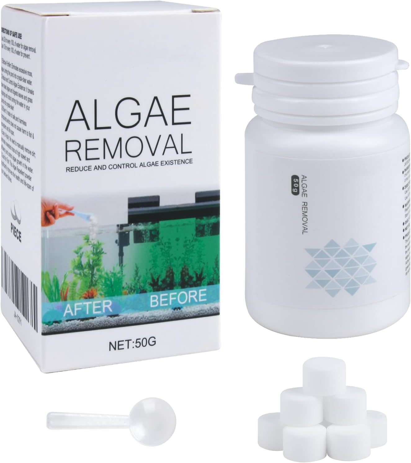 Fish Tank Algae Remover Natural Aquarium Algae Treatment, 50g Algaecide ...