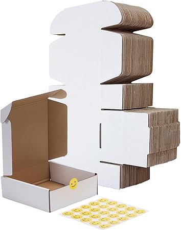 Amazon.com : RLAVBL 6x6x2 Small Shipping Boxes Set of 25, White ...