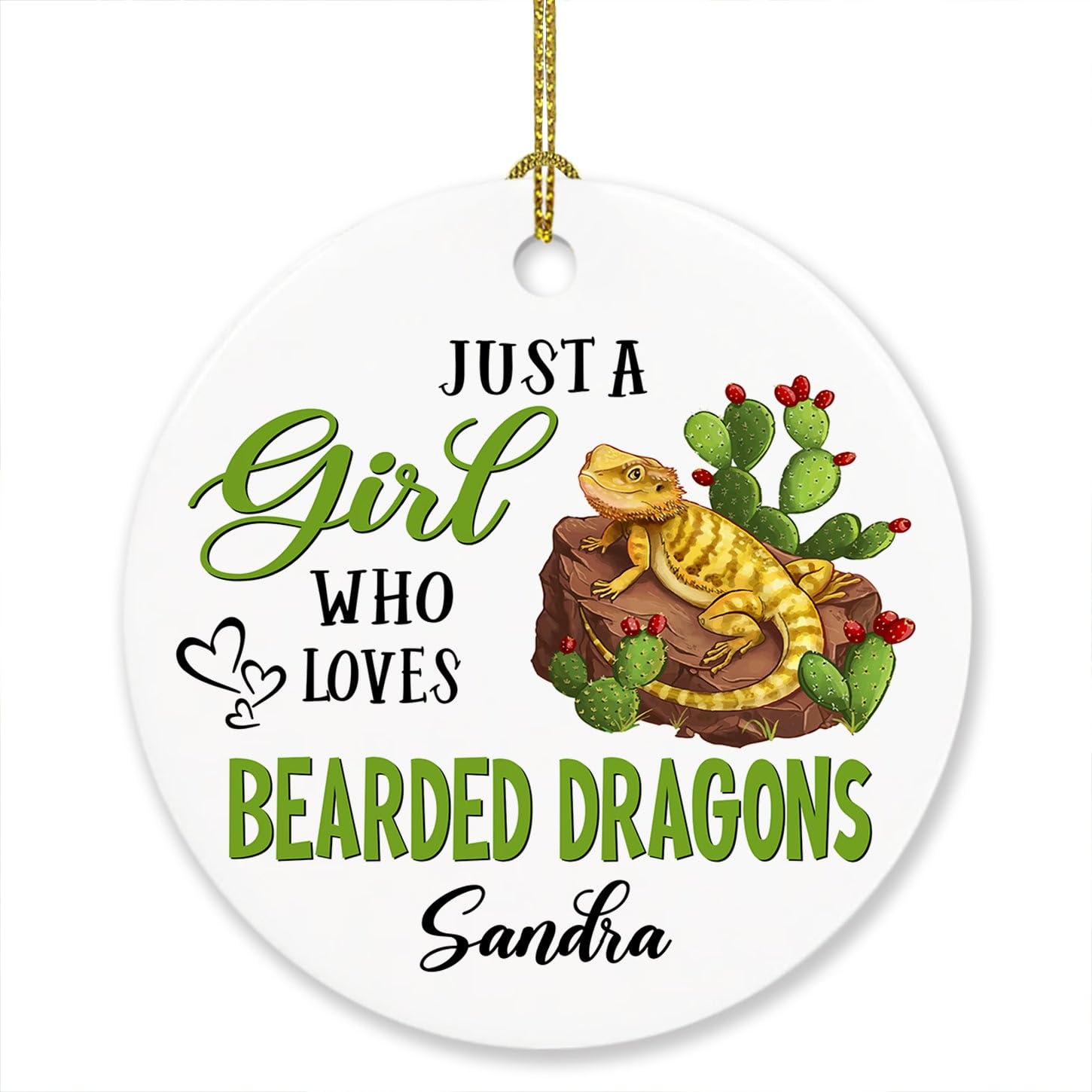 Amazon.com: Just A Girl Who Loves Bearded Dragons Ornament Christmas ...