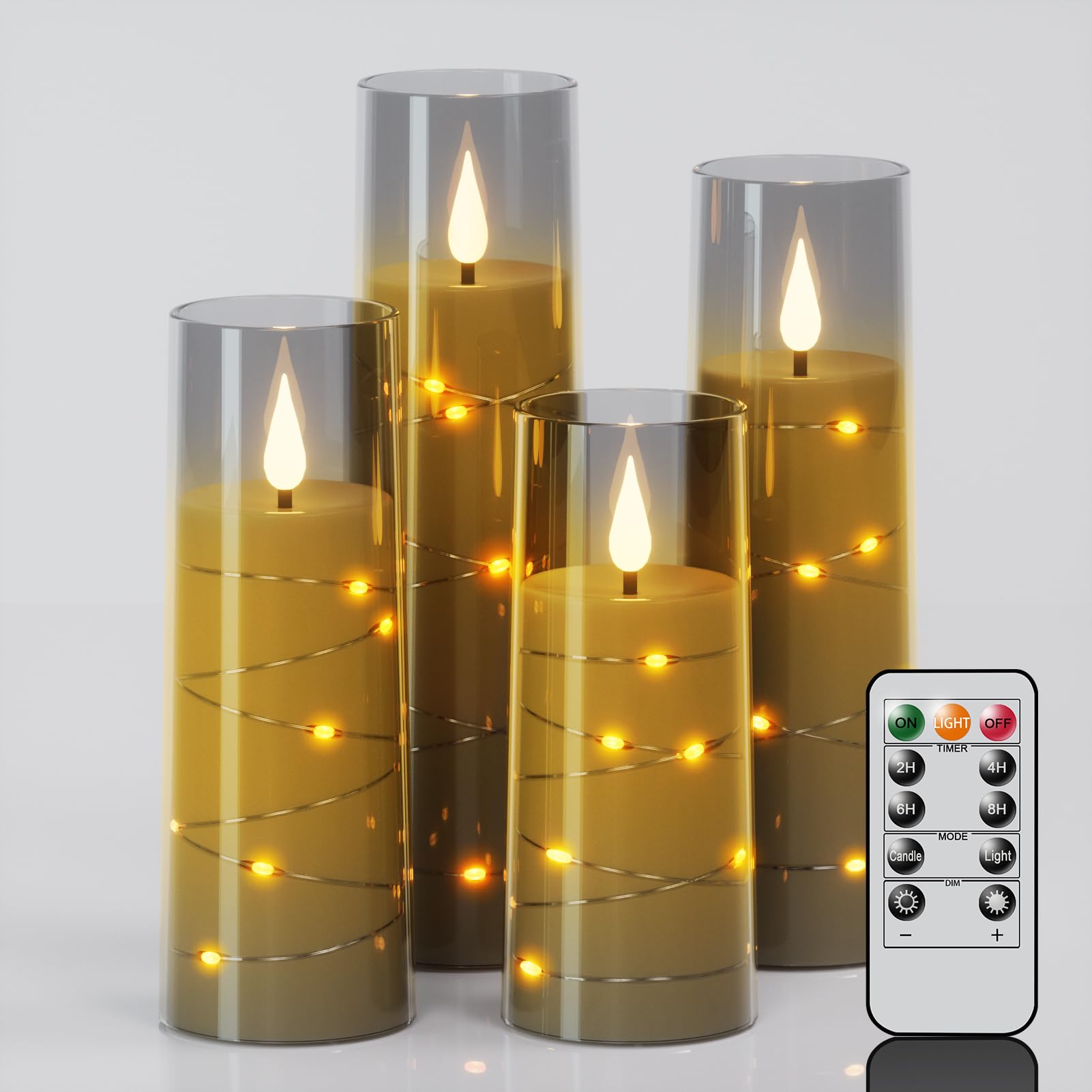 Amazon.com: Lasumora Flameless Candles with Remote Timer, Embedded ...