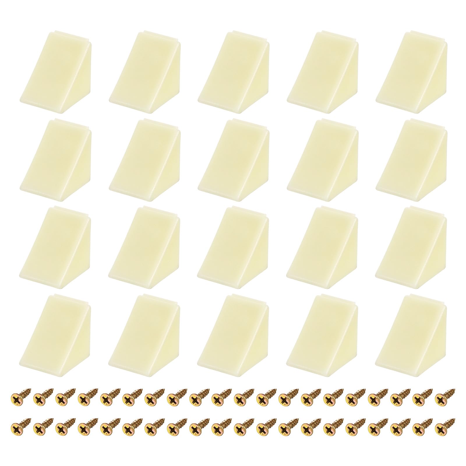 uxcell 50Pcs 90 Degree Plastic Corner Braces with Cover Cap, 17 ...