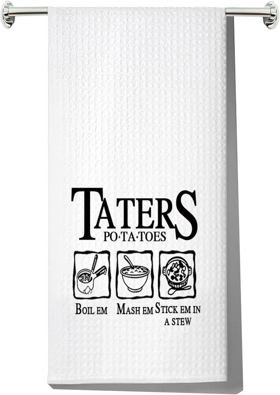 LEVLO Funny Potato Taters Kitchen Tea Towel - Samwise Gamgee Gift ...