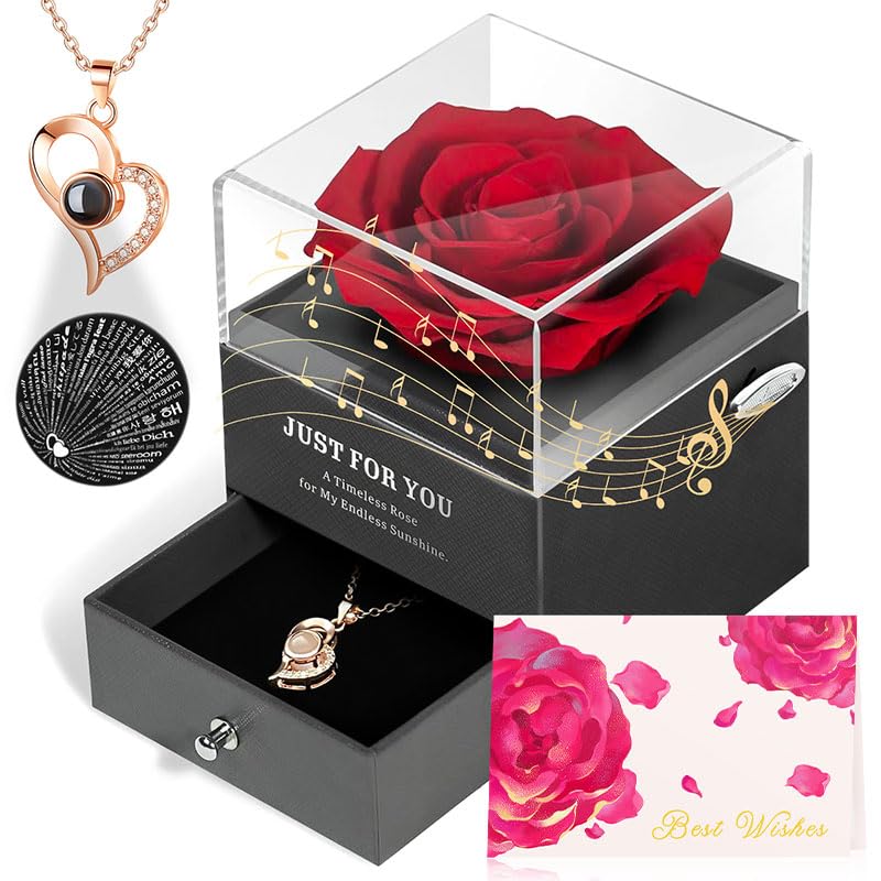 Amazon.com: Real Preserved Rose Gifts for Women Christmas - Eternal ...