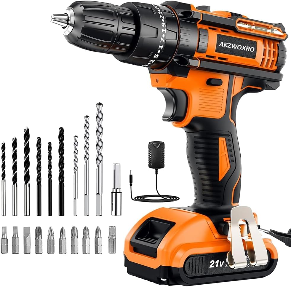 Bogseth 21V Akkuschrauber Set,Akkubohrer mit 112PCS Werkzeugkoffer,45 N ...