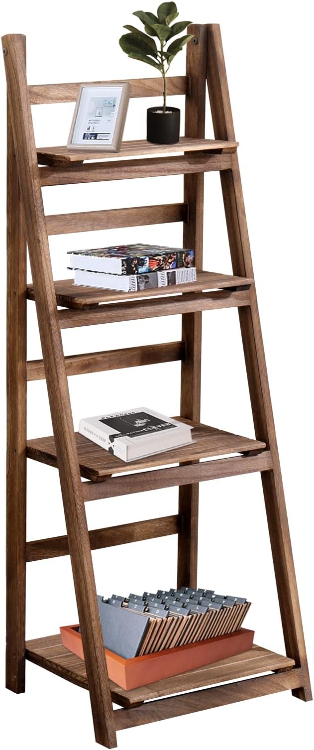 Amazon.com: NO MORE TAG 4-Tier Ladder Shelf, Foldable Ladder Bookshelf ...