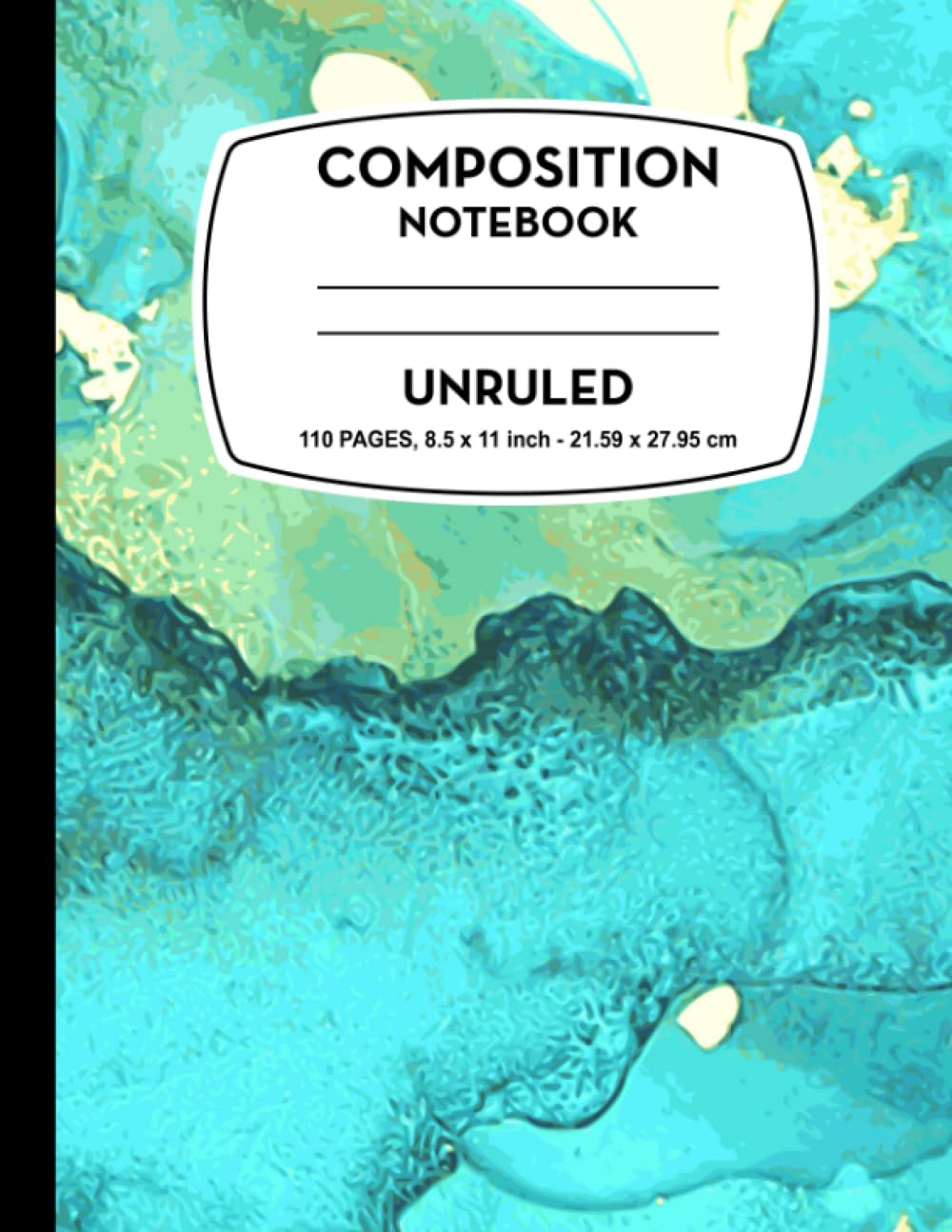 Unruled Notebook: Unruled Composition Notebook For Kids, Marble, 8.5 ...
