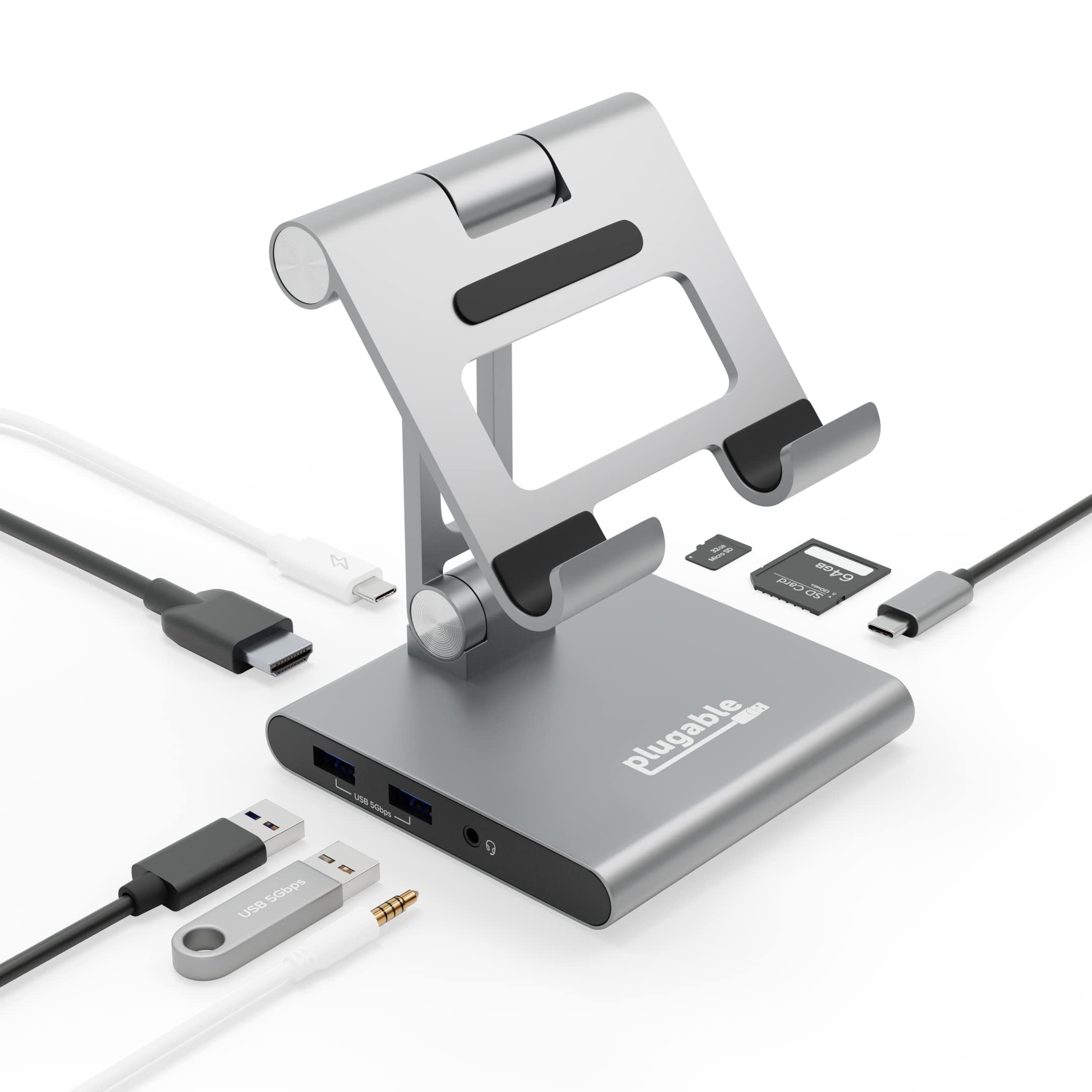 Amazon.com: Plugable 8-in-1 USB C Hub for iPad with Stand, 100W Pass ...