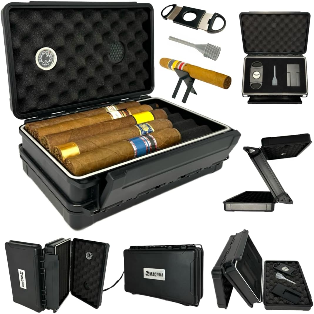 Amazon.com: M. A. C. Double-Sided Humidor Cigar Box Holds Cigars with ...