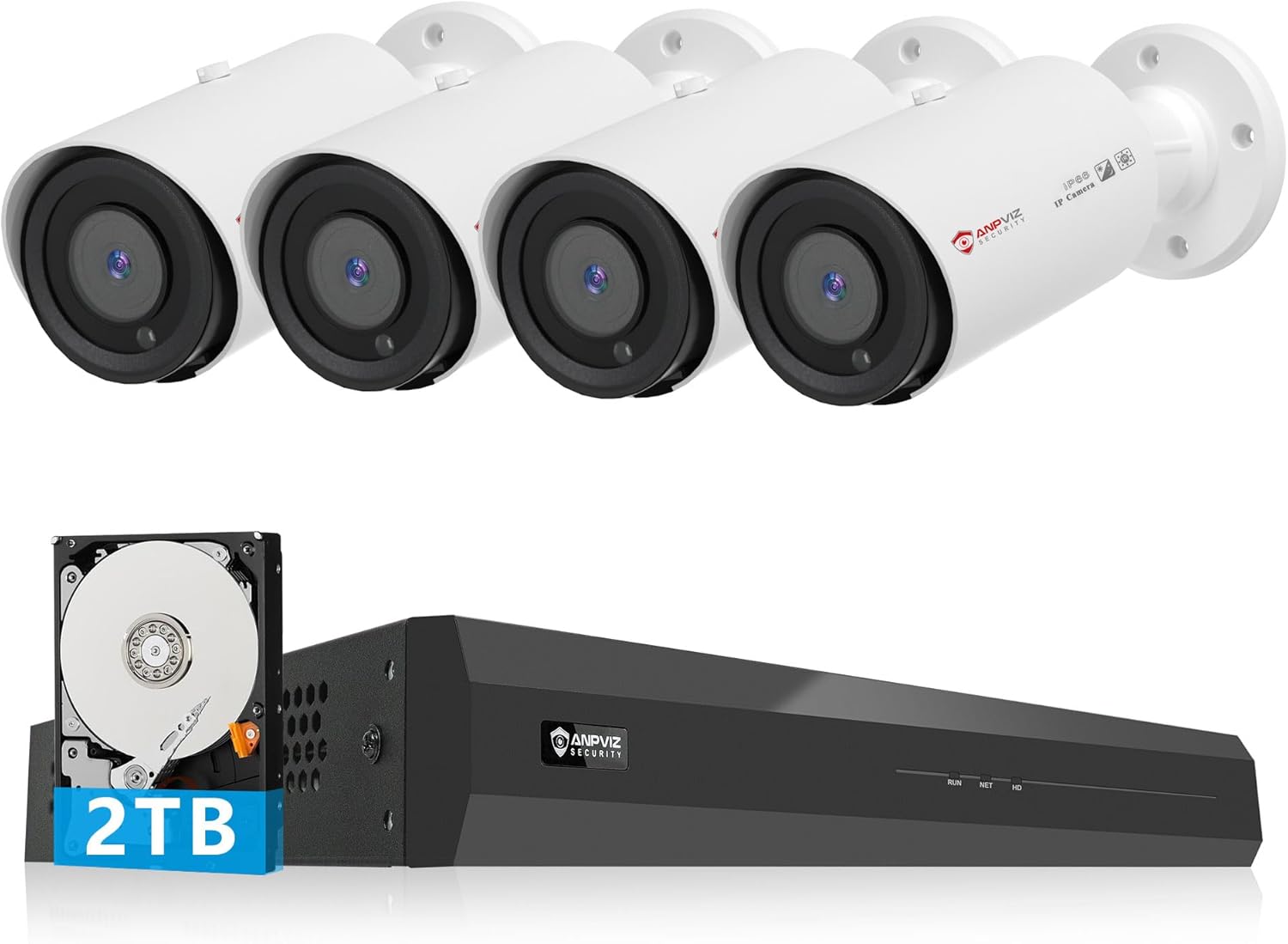 Amazon.com : Anpviz 12MP 8CH PoE Security Camera System, 4pcs Wired ...