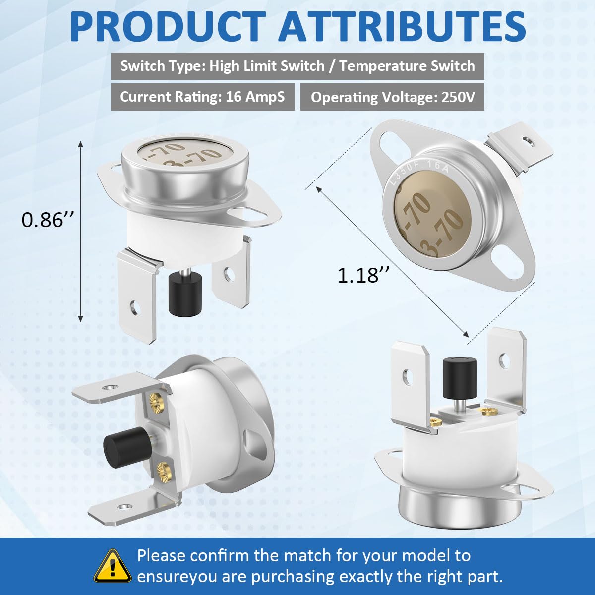 Snapklik.com : Rheem Ruud Weather King Furnace L350F Limit Switch ...