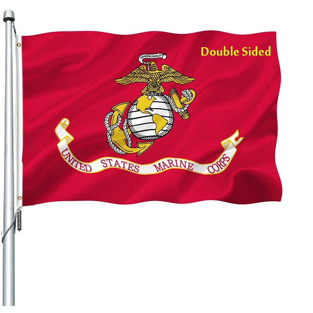Buy Marine Corps USMC Flag 3x5 Outdoor- Heavy Duty Polyester US ...