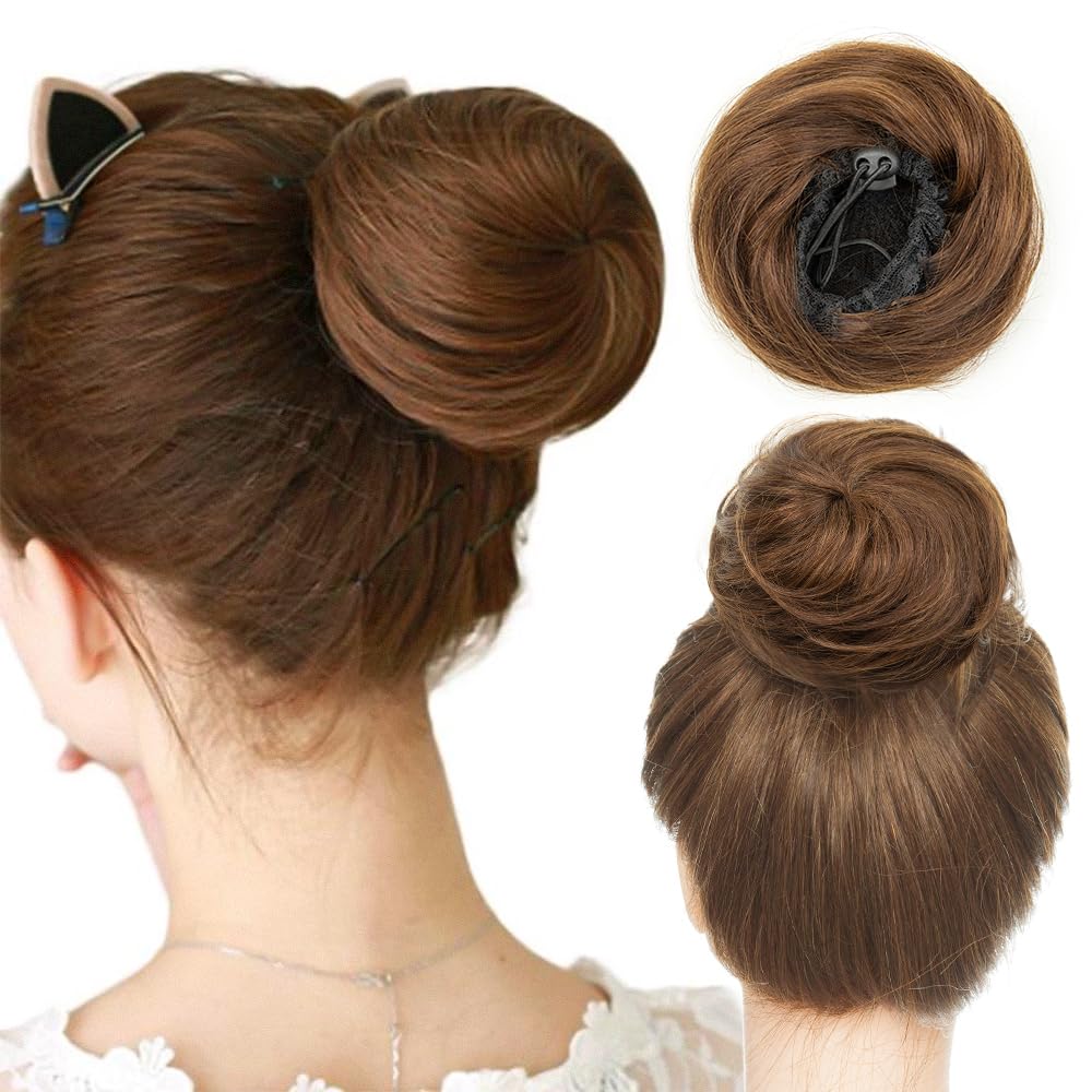 Amazon.com : VADES Messy Bun Hair Piece 100% Real Human Hair Drawstring ...