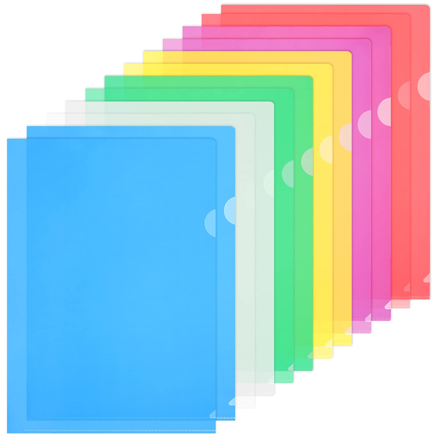 ZCZN 12 Pack A4 Plastic Folders, Plastic Sleeves, Clear Open Top & Side ...