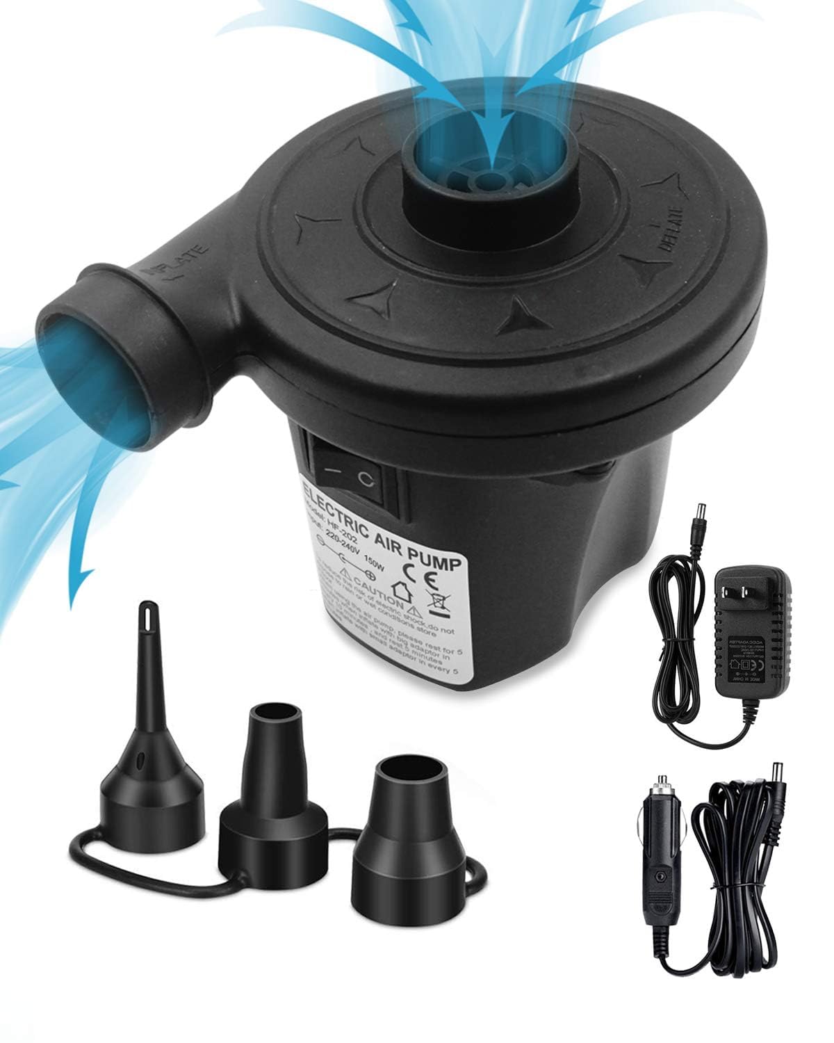 Air Pump for Inflatables, with Car Charger and Home Charger Air Pump ...