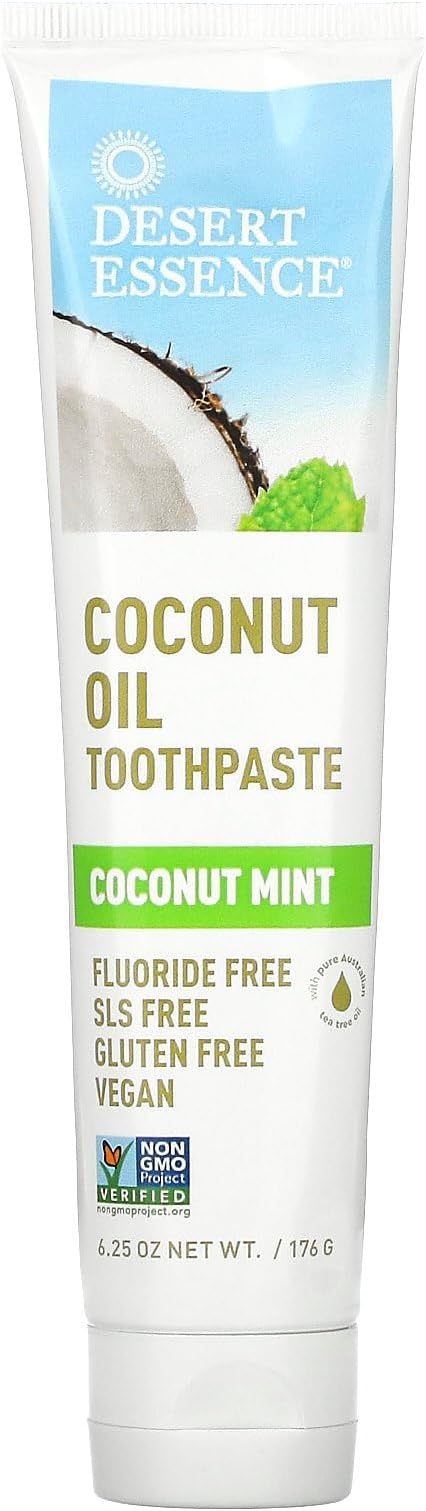 Amazon.com : Desert Essence Tea Tree Oil Toothpaste - Coconut Mint - 6. ...