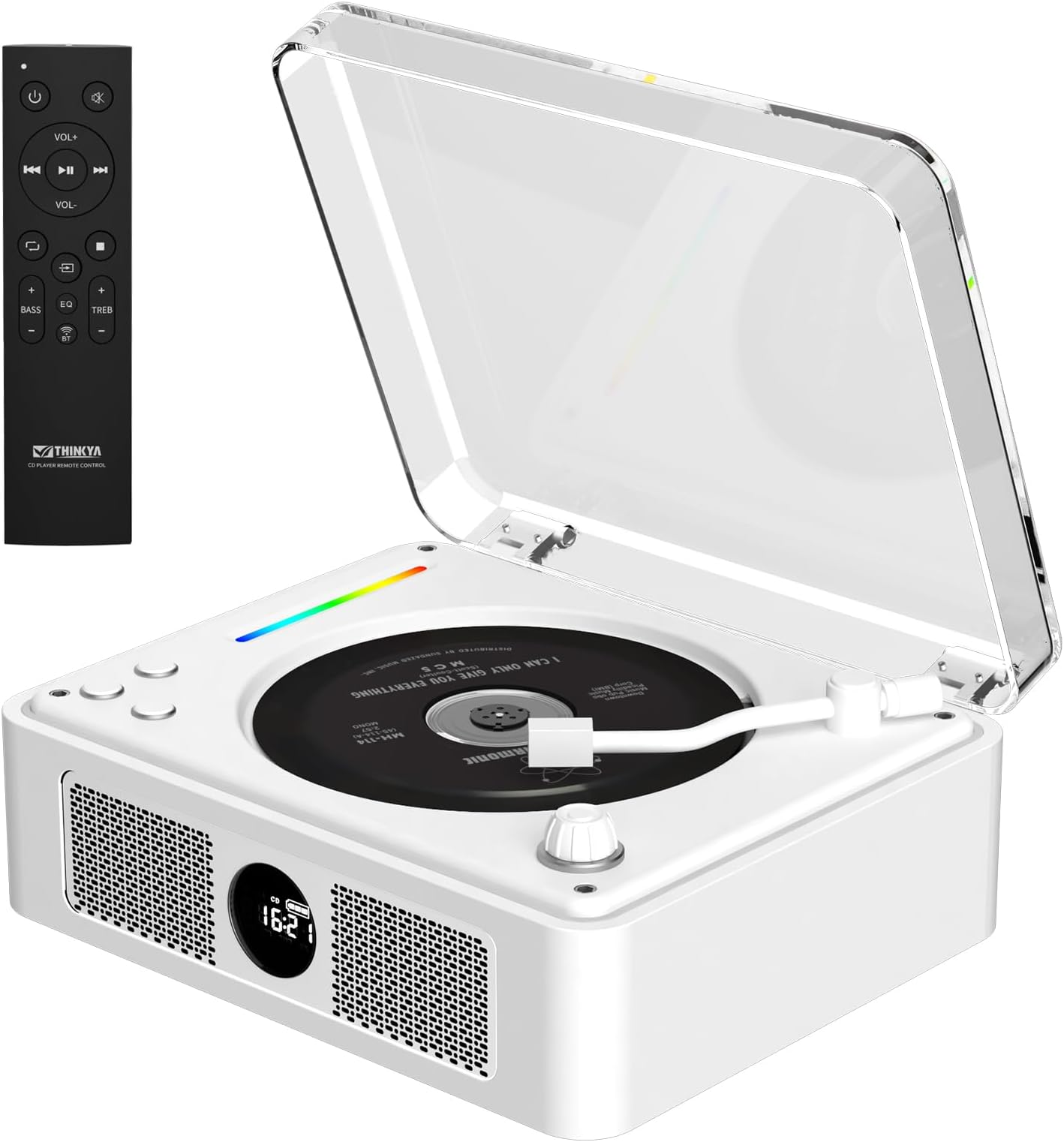 Amazon.com: Yintiny Rechargeable Cute CD Player with Blutooth 5.0 ...