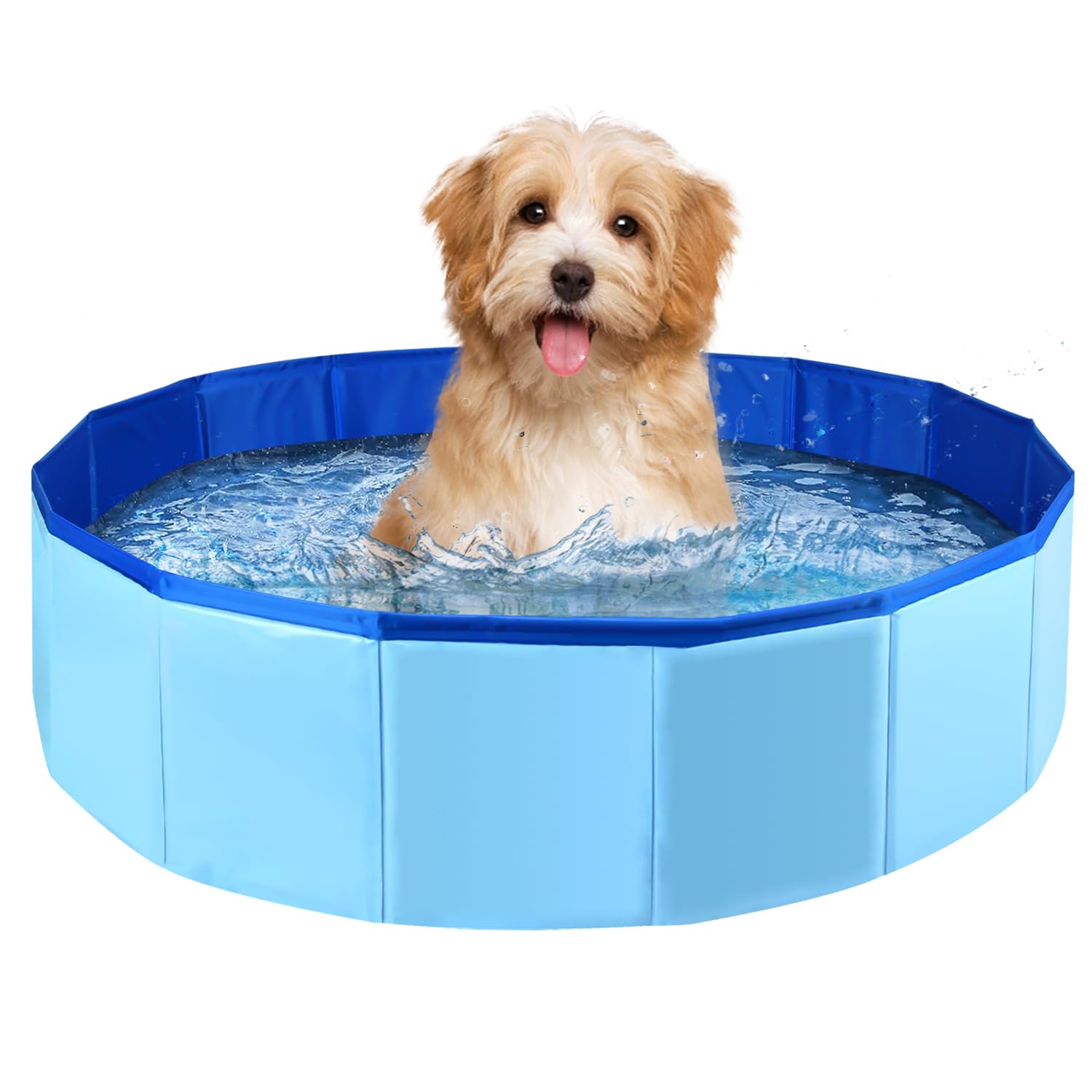 Enenes Foldable Dog Pool 24x8inch Portable Swimming Pool Dogs Cats PVC ...