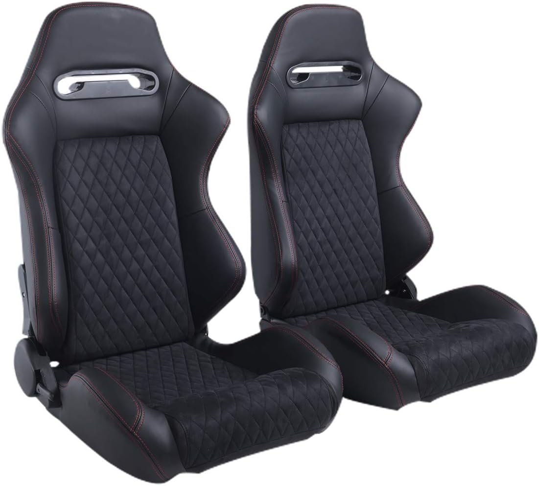 Amazon.com: Racing Seats for Cars, 1 Pair Universal PVC Leather Racing ...