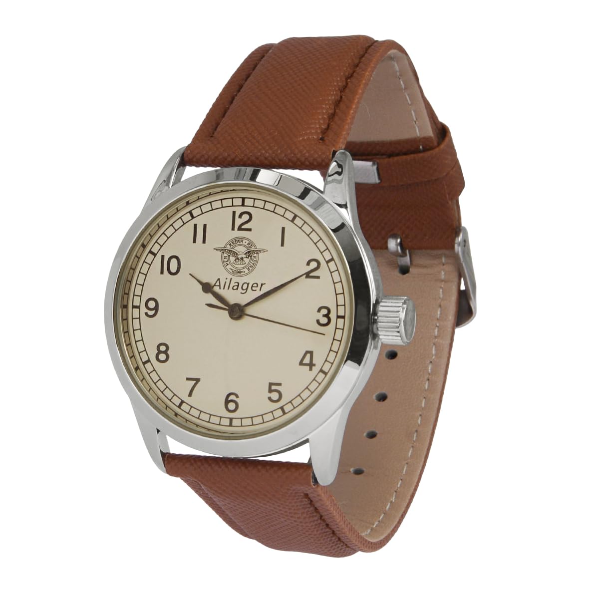 Ailager British RAF Pilot Watch - Brown Strap : Amazon.co.uk: Fashion