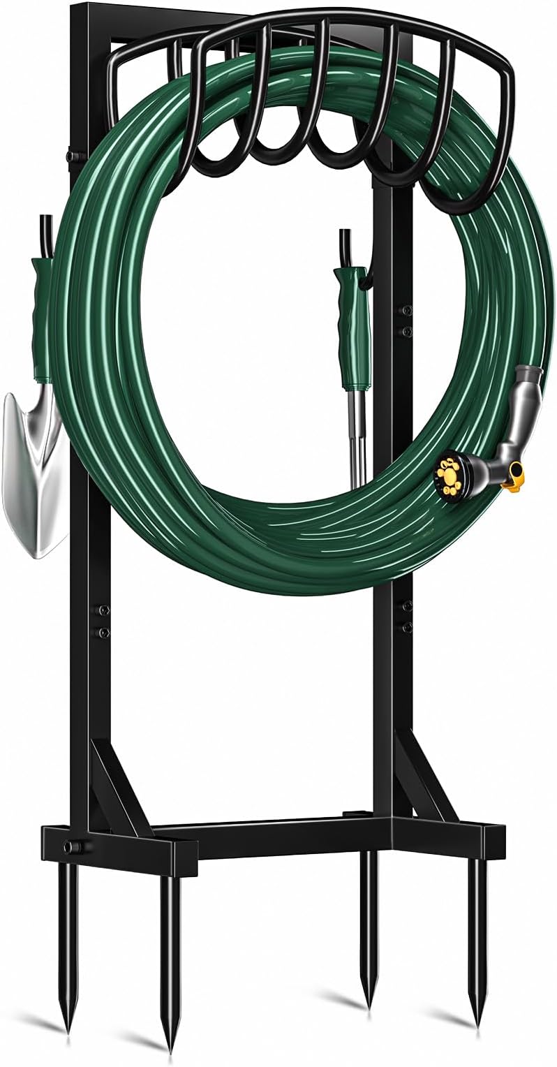 Amazon.com : GREENER Garden Hose Holder, Freestanding hose holder ...