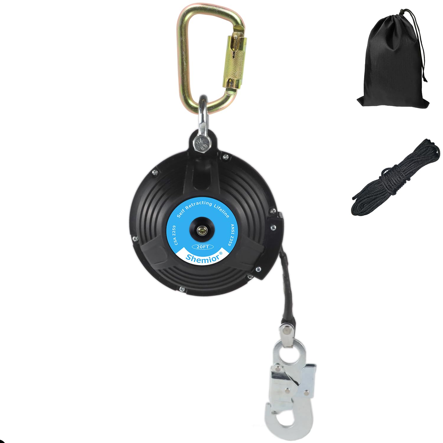 20ft Shemior Web Self Retracting Lifeline No Tangle Lightweight Housing ...