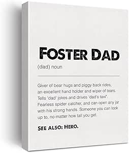 Amazon.com: LEXSIVO Foster Dad Definition Print Canvas Wall Art Home ...