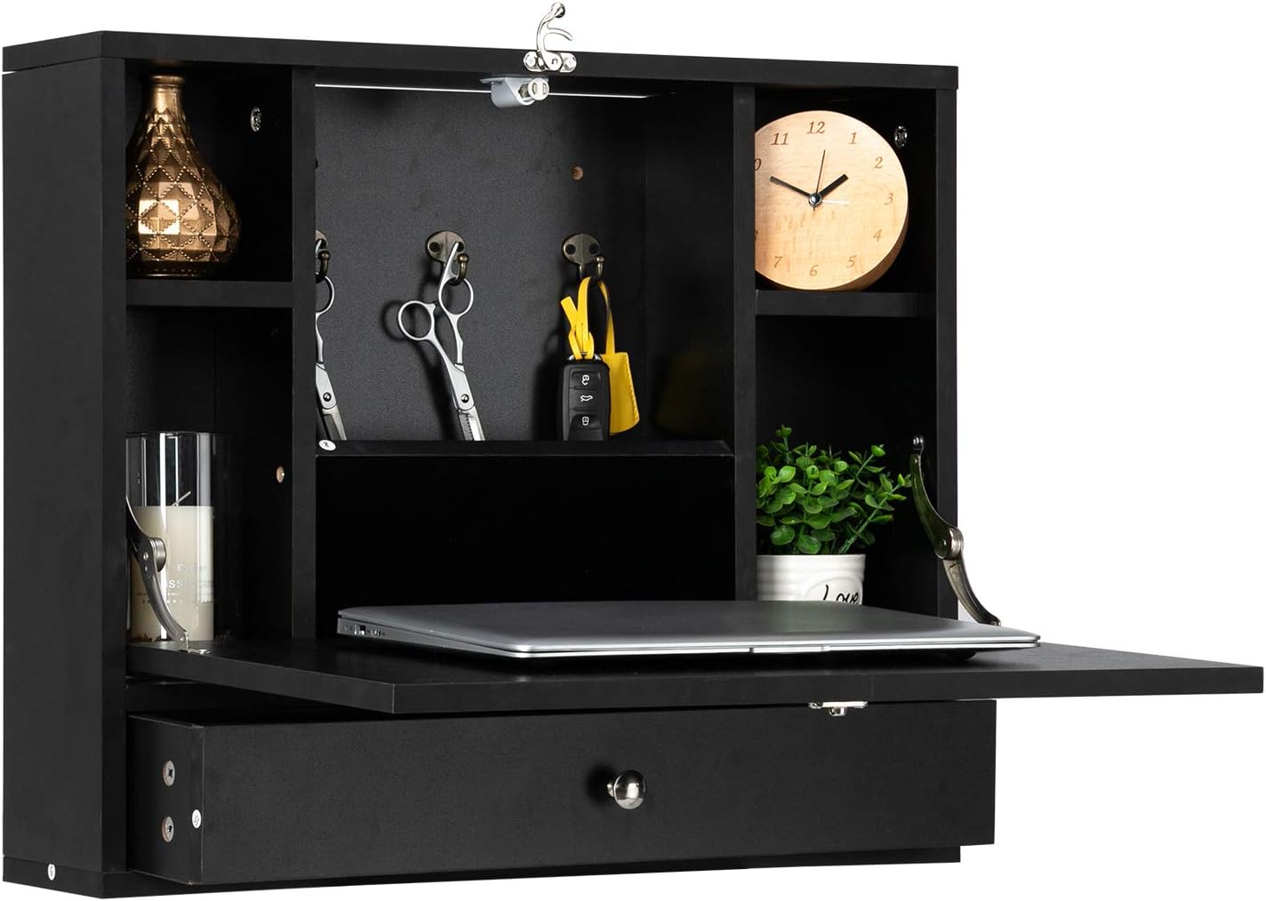 Amazon.com: Guangshuohui Wall Mounted Desk, Multi-Function Floating ...