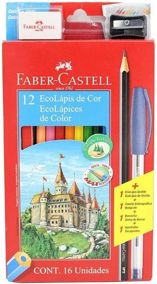 Lapis Cor Faber Castell 12Un+Lapis+ Canet+Bor+Apon | Amazon.com.br