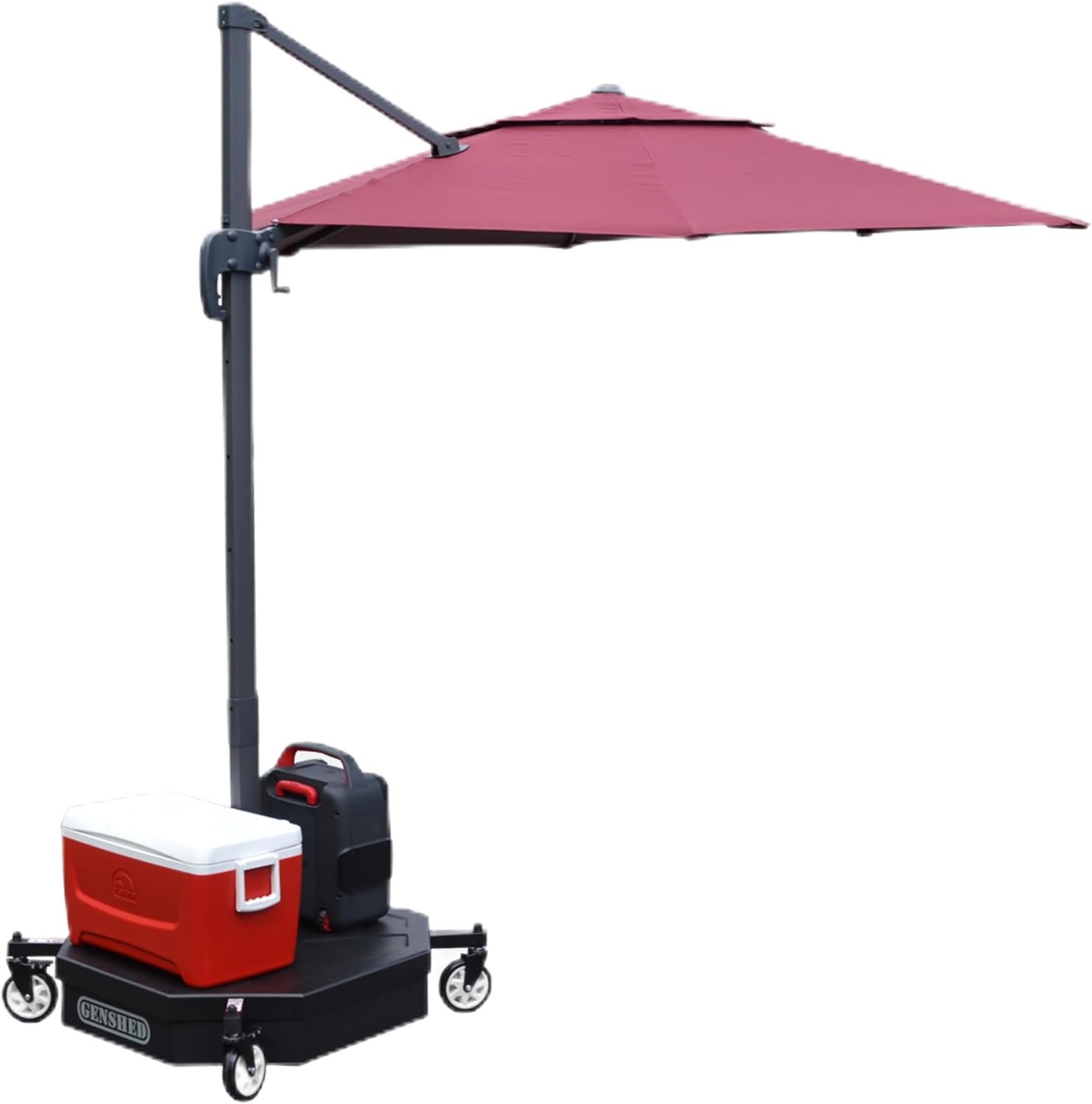 GENSHED Multi-Function Mobile Cantilever Umbrella Base - Including ...