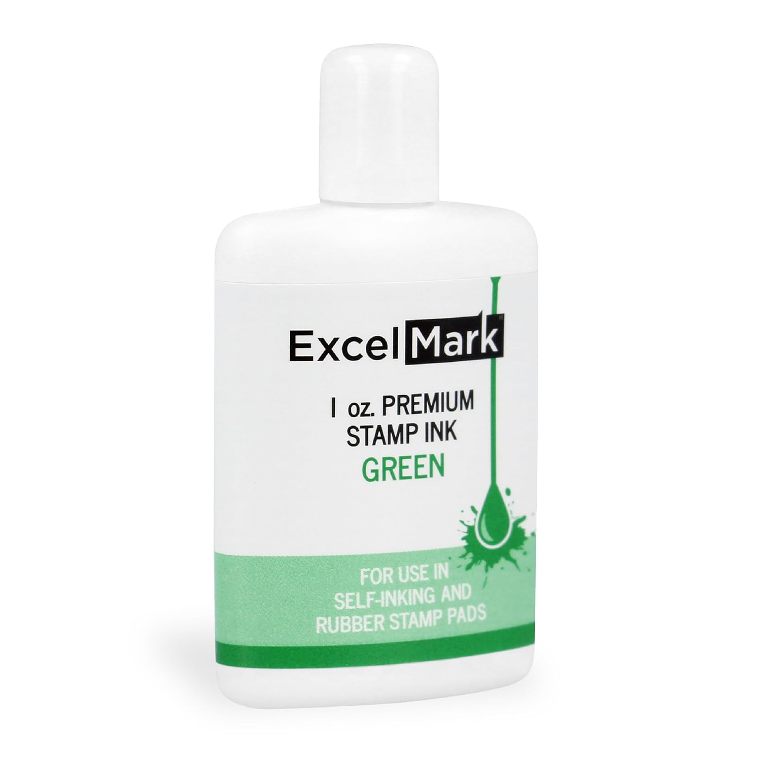 ExcelMark Premium Self-Inking Stamp Refill Ink - 1 oz. (Green) : Amazon ...