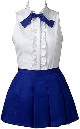 Amazon.com: LYLAS Cosplay Costume Women's Blue Skirt Uniforms Cute ...