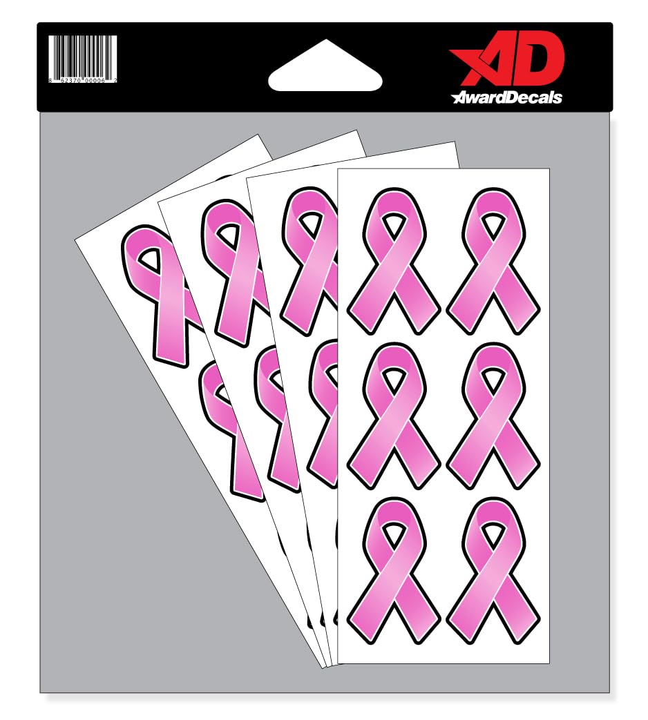 Amazon.com: Pink Ribbon Breast Cancer Awareness Helmet Decal Stickers 2 ...
