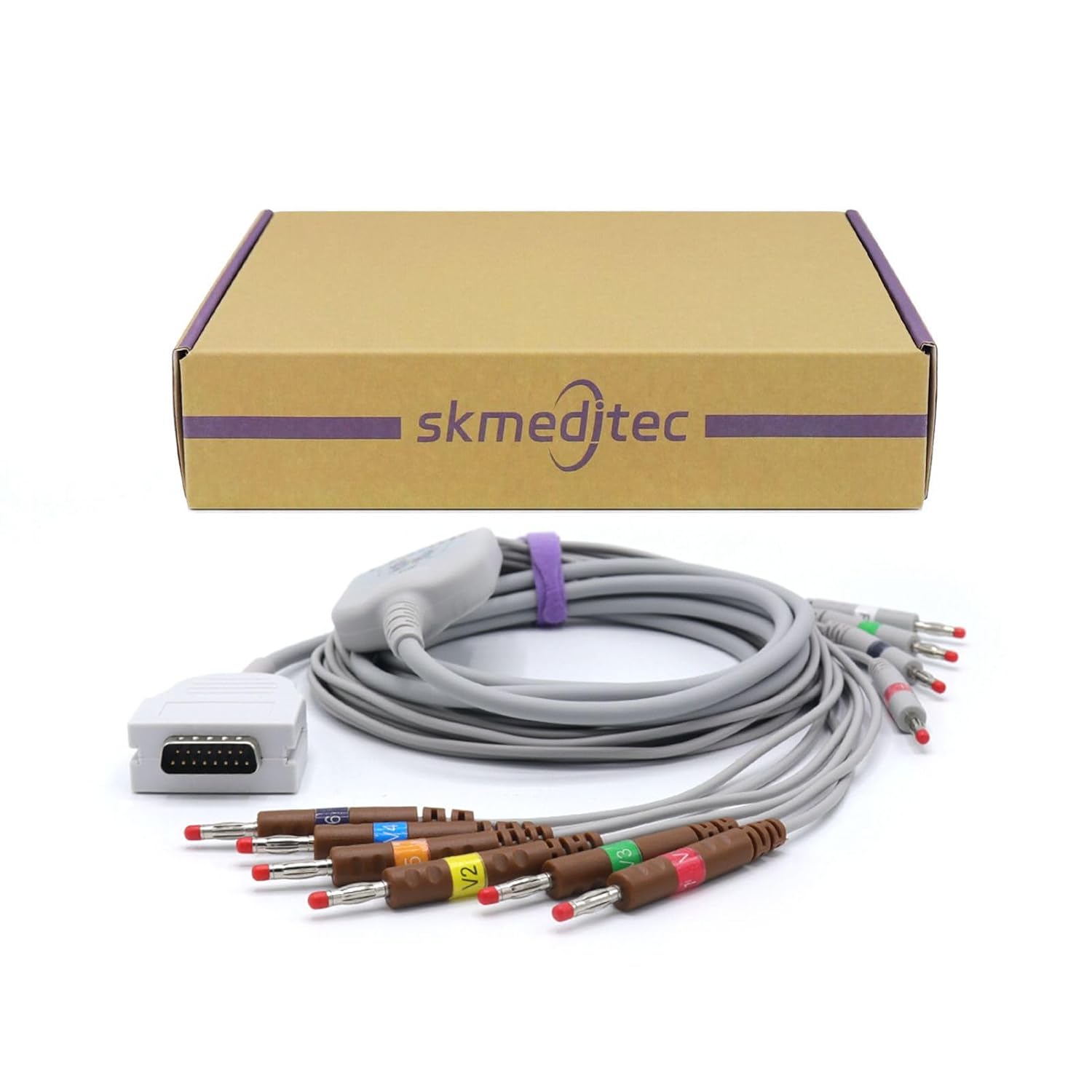skmeditec 11FT 10 Leads Banana AHA Cable Compatible with Mortara ...
