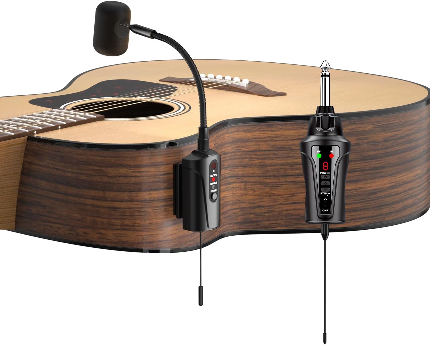 Amazon.com: ACEMIC Acoustic Guitar Wireless Microphone, Portable UHF ...