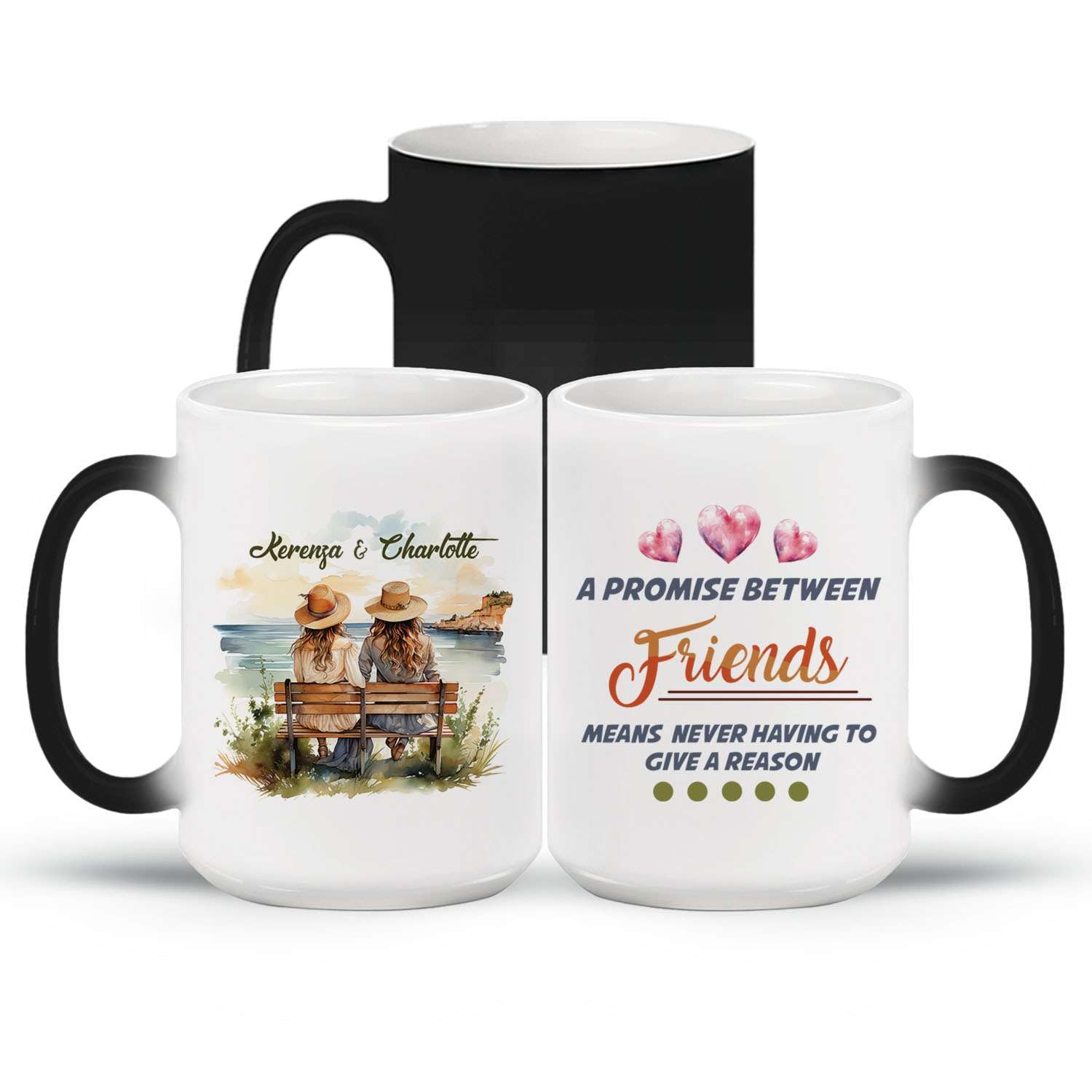 Amazon.com: Unique Friendship Design Magic Coffee Cup, Customized Names ...