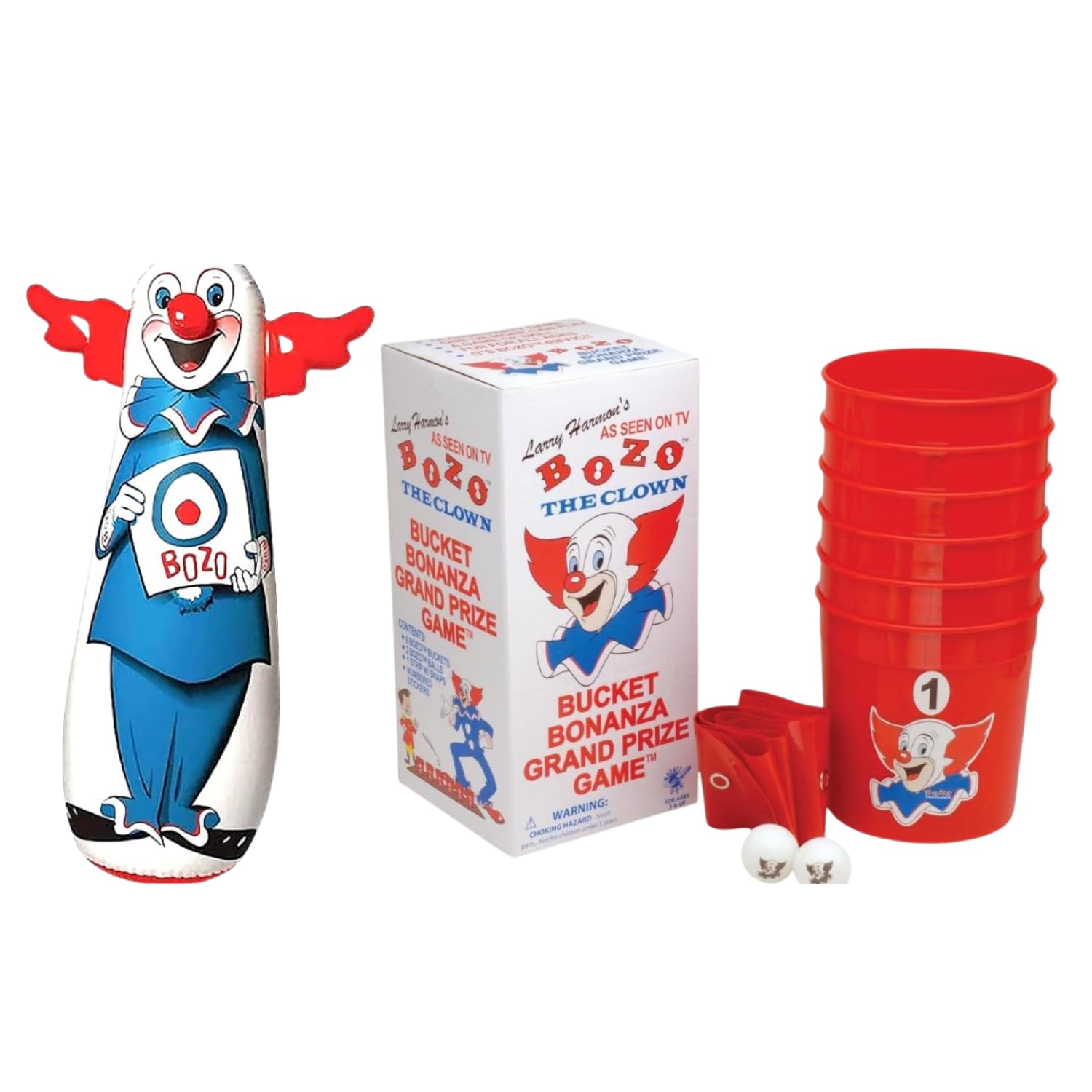Amazon.com: Warm Fuzzy Toys 46” Bozo Bop Bag + Bucket Bonanza : Toys ...