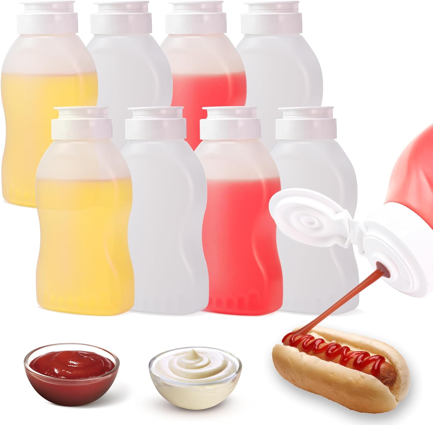 Amazon.com: Nacxbwer Condiment Squeeze Bottles for Ketchup Hot Sauce ...