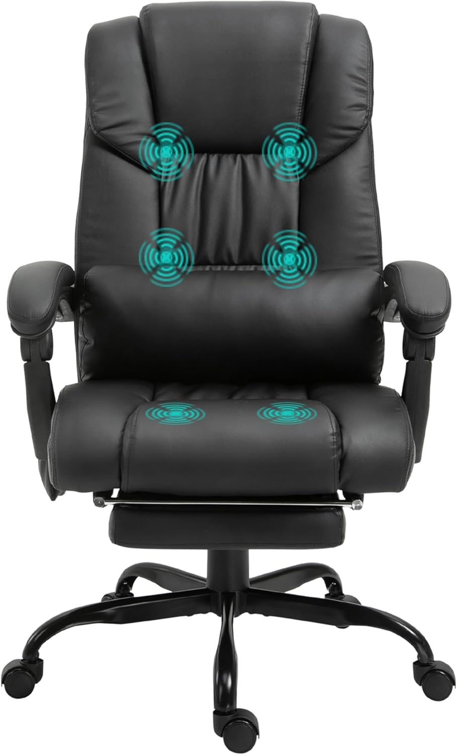 Vinsetto Massage Office Chair with 6 Vibration Points and Remote, Faux Leather Executive Office ...