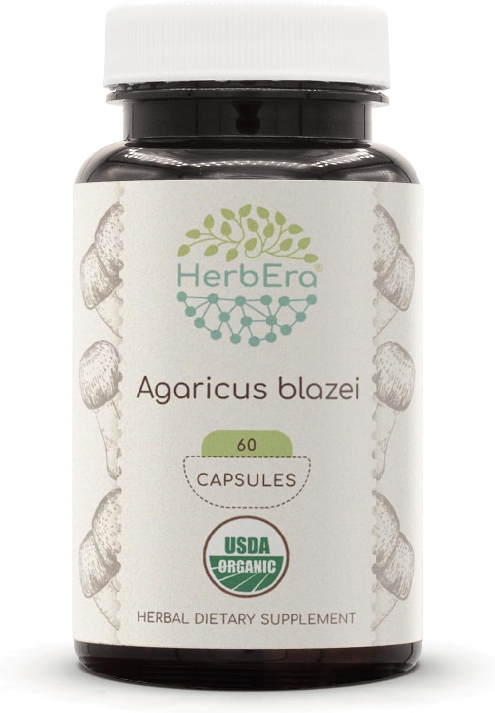 Amazon.com: HerbEra Agaricus Blazei USDA Organic 60 Capsules | Natural ...
