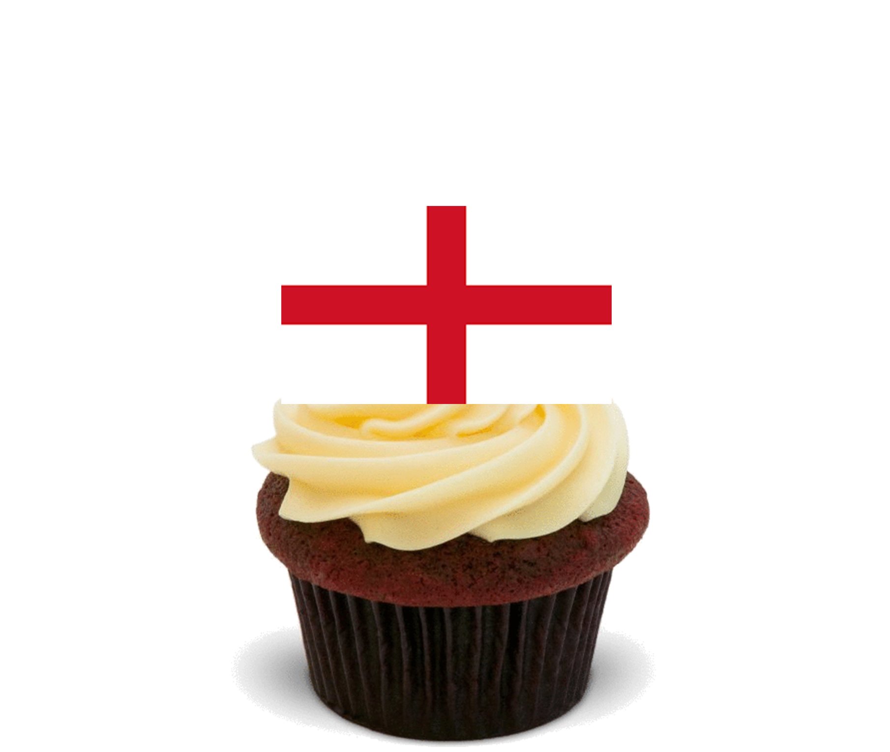 Made4You England Flag Edible Cupcake Toppers - Stand-up Wafer Cake ...