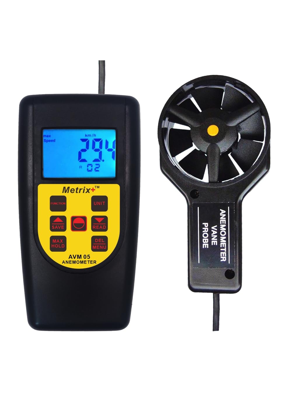 Metrix+ AVM 05 Digital Anemometer | Fan type | Measure air velocity ...