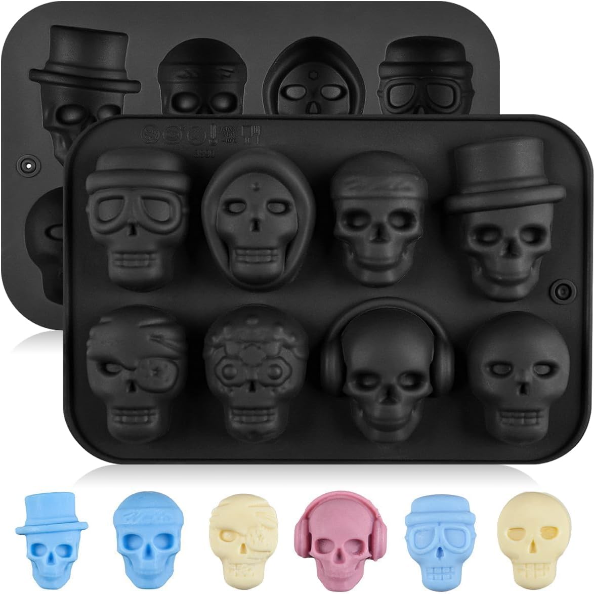 Amazon.com: Halloween Silicone Molds, Skull Molds for Baking Chocolate ...